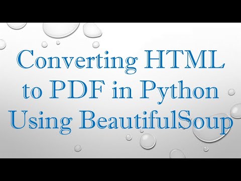 Converting HTML to PDF in Python Using BeautifulSoup
