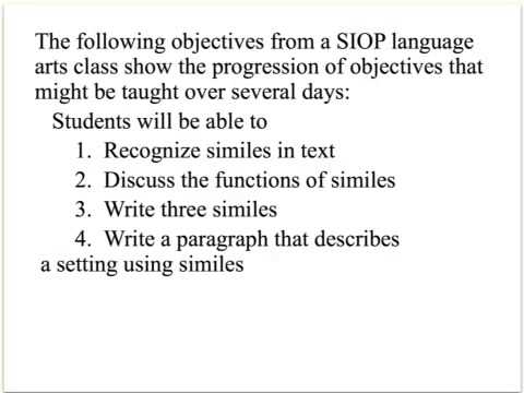 SIOP Lesson Plan