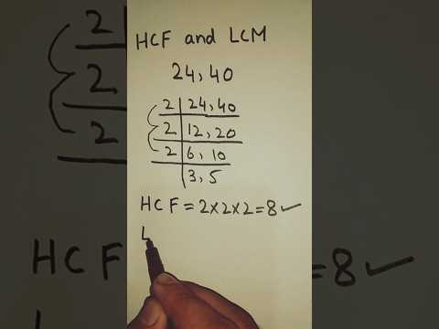 HCF and LCM of 24,40 #shorts