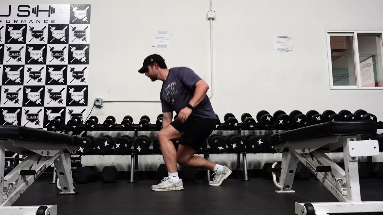 Split Squat Rhythm Jumps w/ KB Drop