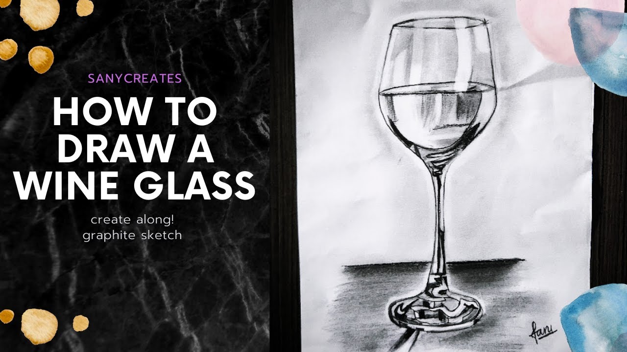 Wine glass drawing| how to draw| step by step beginner tutorial