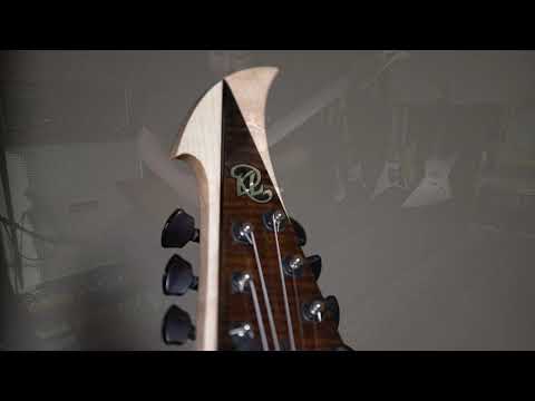 Ken Lawrence Baritone 7 String Explorer 2020 Flame top burst | Reverb