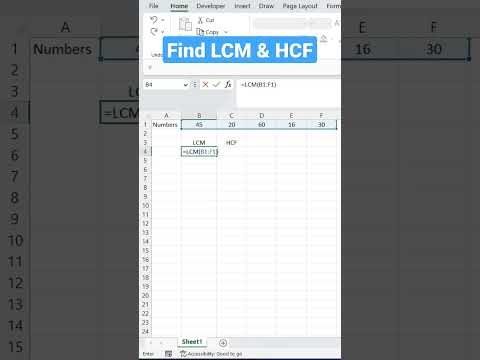 How to Calculate LCM and HCF in Excel | #shorts #excel