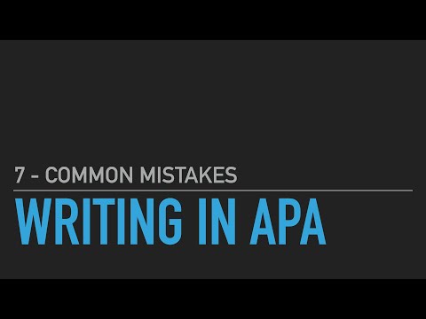 7 COMMON MISTAKES TO AVOID WHEN WRITING IN APA FORMAT