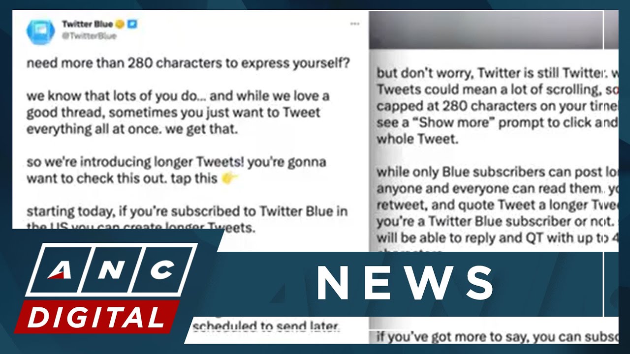 U.S. Twitter Blue users can now tweet up to 4,000 characters | ANC