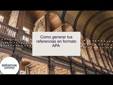 La forma m谩s f谩cil para generar referencias en formato APA