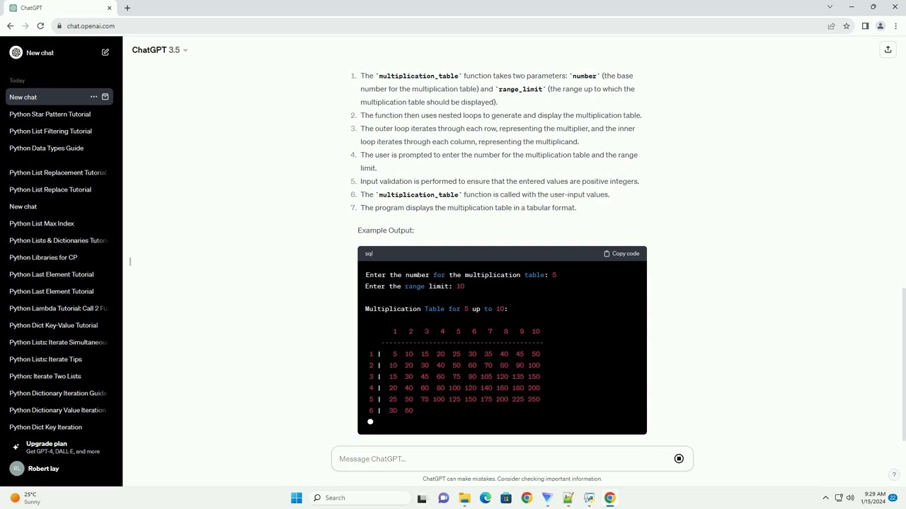 python program to display the multiplication table
