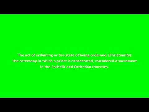 what is the meaning of ordination