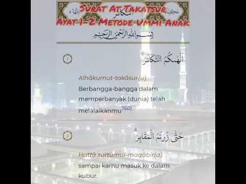 At Takatsur Ayat 1-2 Metode Ummi Anak #Short