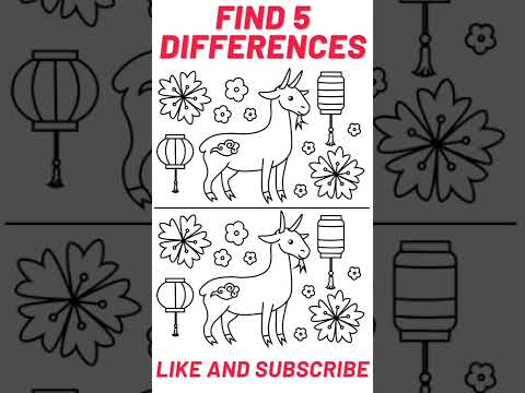 Find 5 differences Between Goat Pictures #finddifferences #spotthedifference #puzzle #kidsvideo