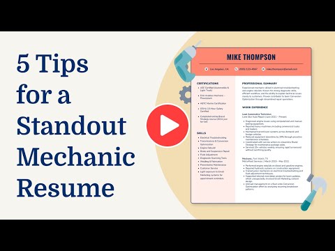 5 Tips for a Standout Mechanic Resume