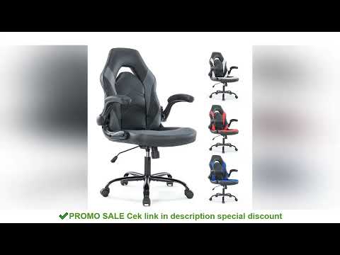 JHK Ergonomic Office Computer Home Gaming Desk Chair Adjustable PU Leather Racing Chair Flip-up Armr