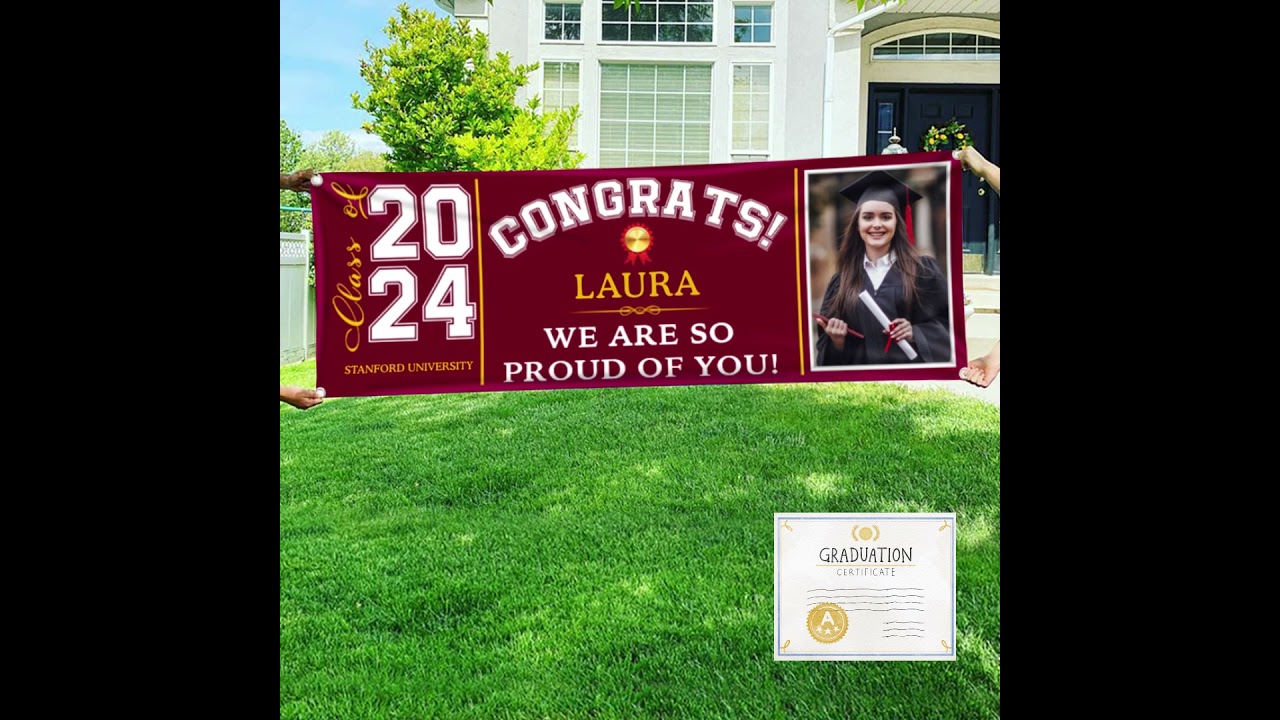 Congrats Class of 2024 Banner With Custom Image, 888926  #graduation #graduation2024