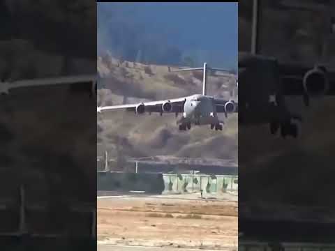Today IAF C 17 Global Master Landing at Leh Airport..🤞🏻#jaihind