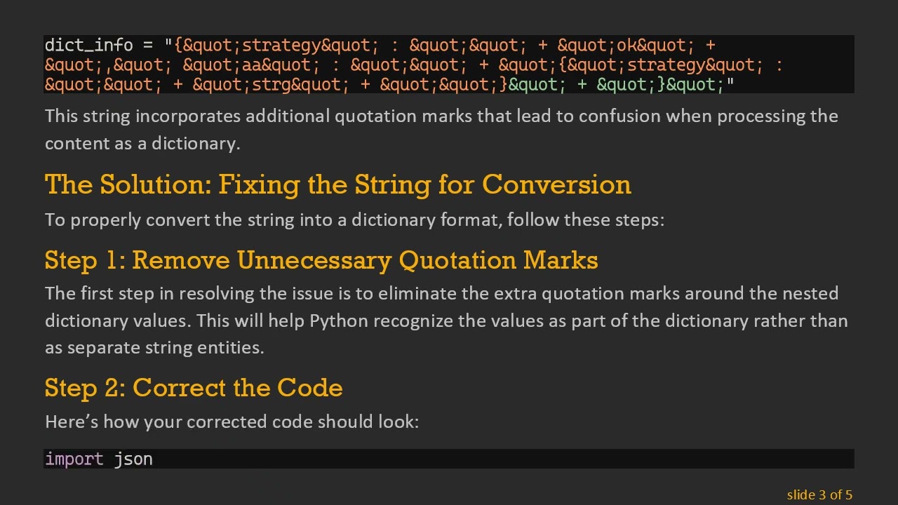 Converting a String Dictionary into a Python Dictionary Format