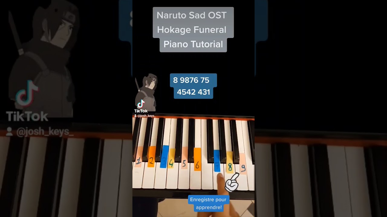 Prochain tuto? Naruto Sad OST Hokage Funeral Piano Tutorial #naruto #pianotutorial  #pianotriste