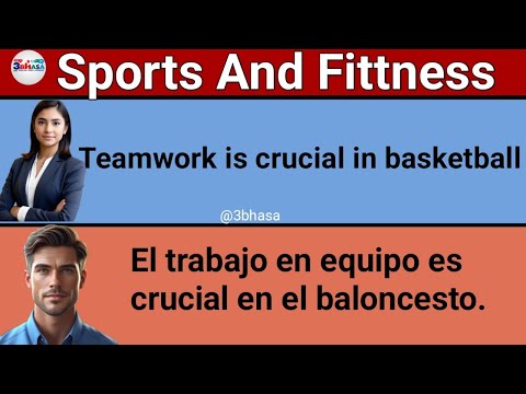 Sports and Fittness Vocabulary learning | Spanish to English learning | english to spanish learning