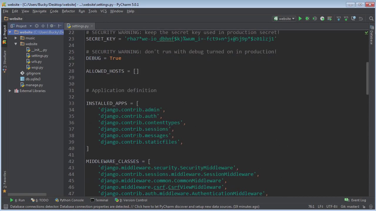 Django Tutorial for Beginners   6   Database Setup