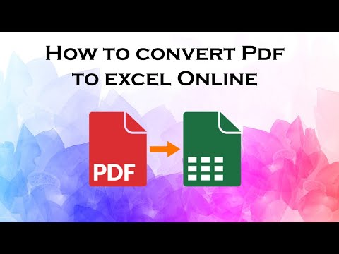 How to convert Pdf to excel Online