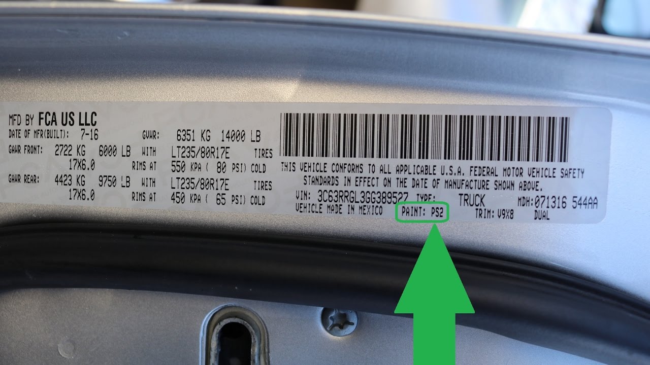 How to Find Your DODGE Paint Code