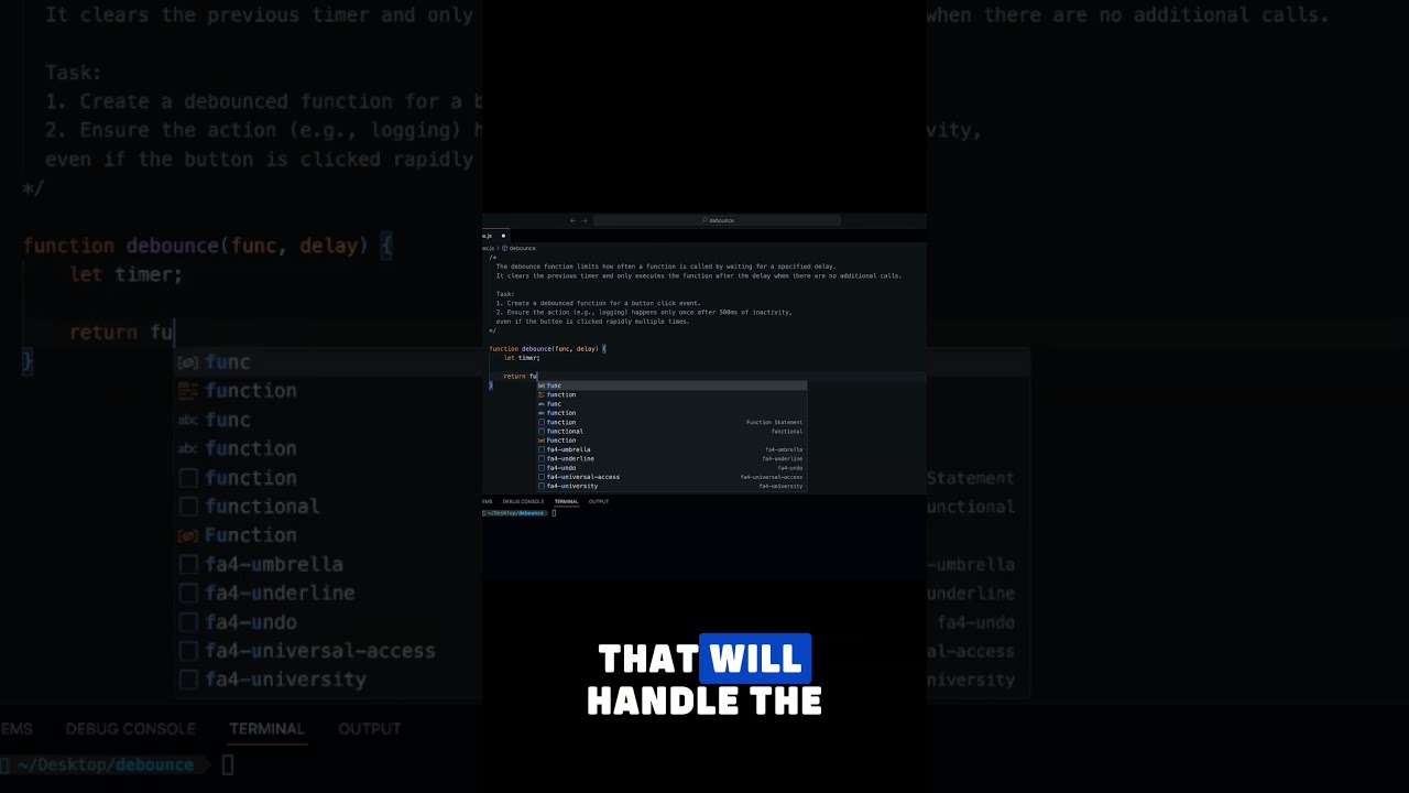 JavaScript Debounce Tutorial - Part 3 #education #coding #webdevelopment #programming #interview