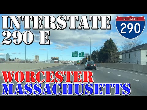 I-290 East - Worcester - Massachusetts - 4K Highway Drive
