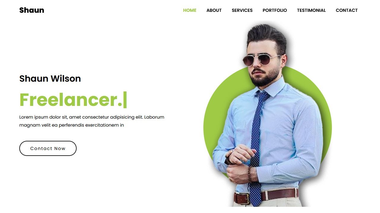 Shaun - Personal Portfolio HTML Template | Bootstrap Template