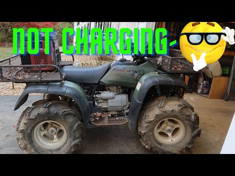 ATV not charging battery diagnose and repair Honda Foreman