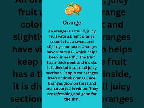 Learn English with Simple Explanation What is an Orange Easy English for Beginners