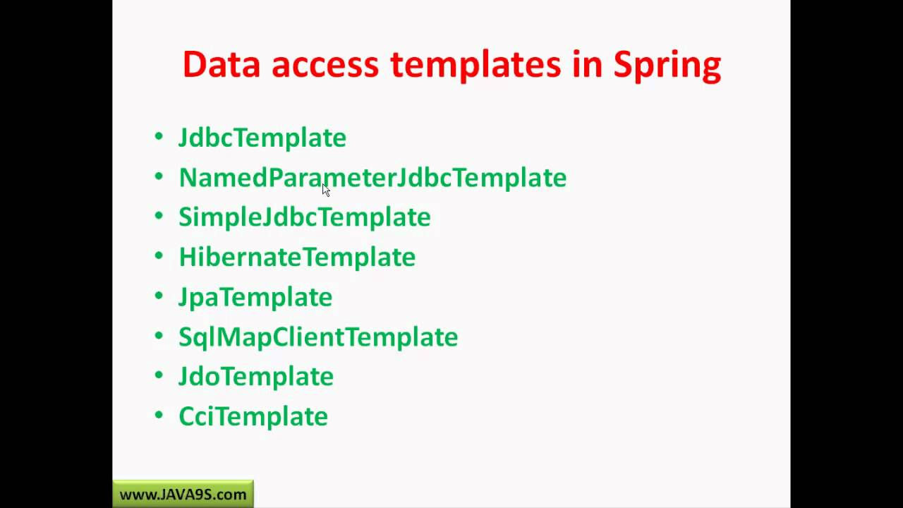 Spring JDBC Tutorial | Spring Framework Jdbc Tutorial | Java9s.com