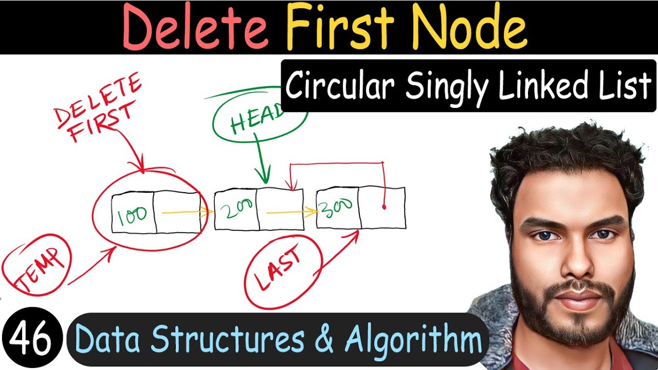46 - Delete First Node - Circular Singly Linked List | DSA Tutorial
