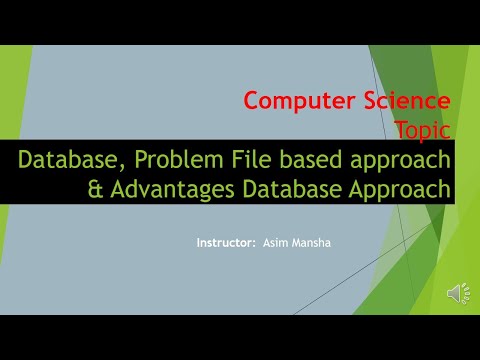 Database, Problem file based approach & Advantages database approach