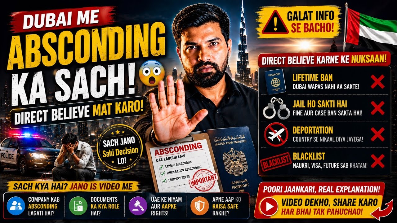 Dubai Me Absconding Kaise Hataye? 😳 UAE Absconding Remove Full Process 2026 #absconding #dubai #yt