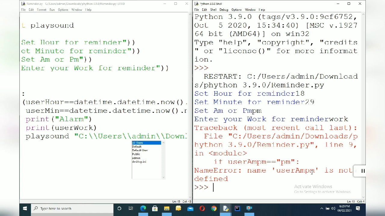How to make Reminder app using python programming language.Python Projects for Beginners.(Easy)