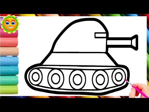 Army Tank Drawing, Painting & Coloring for Kids . Drawing and Coloring tank For Kids