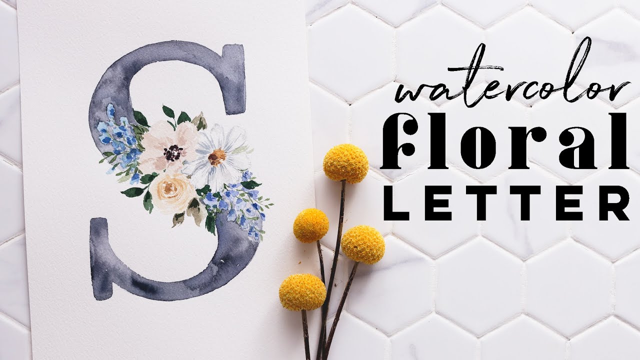 How To Paint a Floral Letter | Beginner Watercolor Tutorial