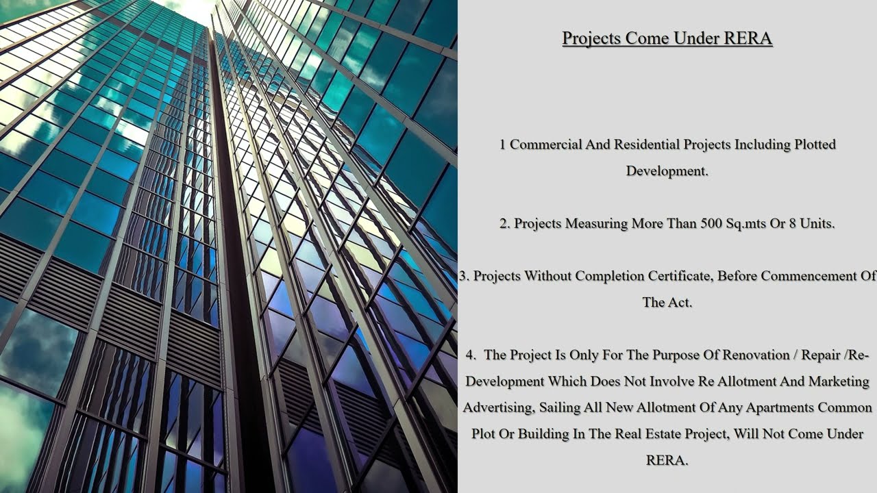 Real Estate Regulatory Authority (RERA) ACT 2016 (Short Description)