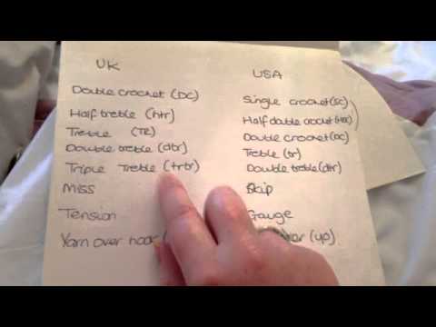Crochet tutorial - UK US Crochet Stitch Terms