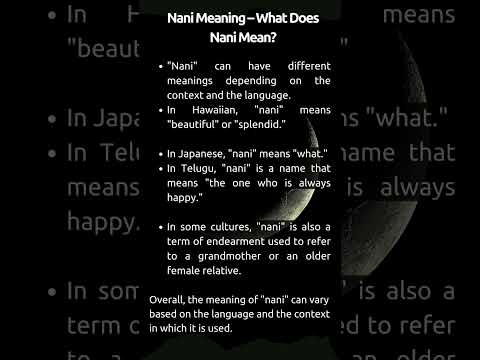 Nani Meaning โ What Does Nani Mean ๐ English Grammar Lesson #shorts #trending #shortsvideo