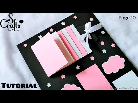 Scrapbook Tutorial ✂️ Page 10 Flower Frame Handmade gift making | Scrapbook making ideas | S Crafts