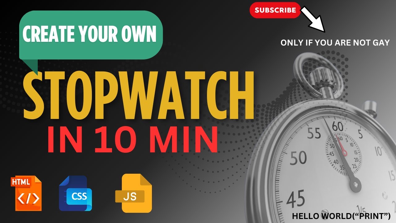 Build a Stopwatch Using HTML, CSS & JavaScript | Complete Guide