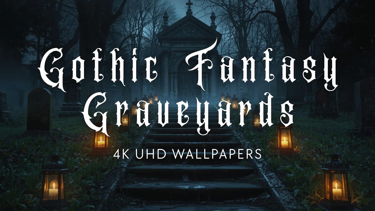 Gothic Fantasy Graveyards – 5-Hour 4K UHD Wallpapers (10 Images – 1 Every 30 Minutes)