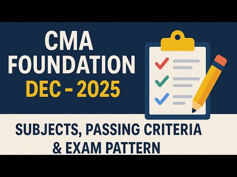 CMA Foundation Dec 25 ~ Subjects, Passing Criteria & Exam Pattern #cmafoundationclasses