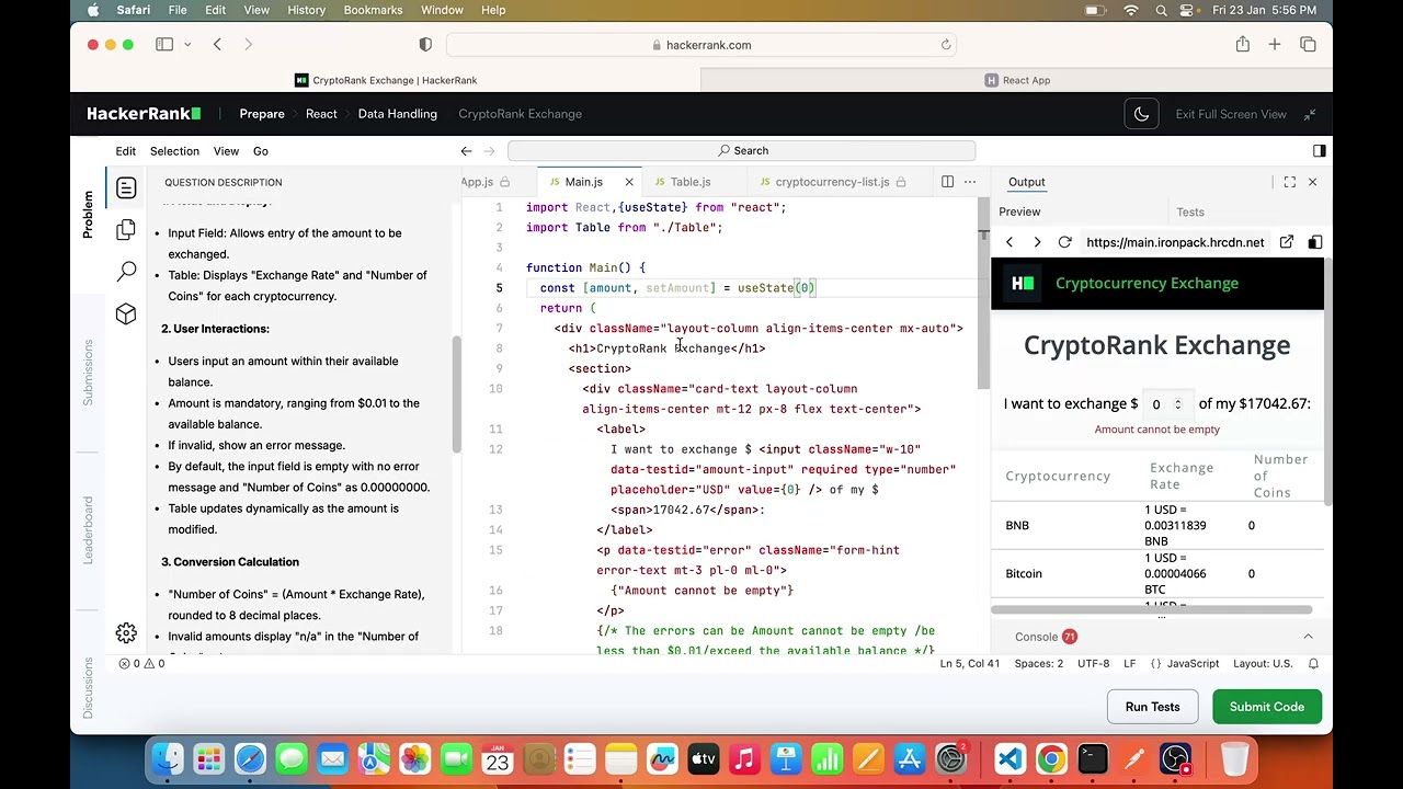 HackerRank React JS Coding Problem – Full Solution