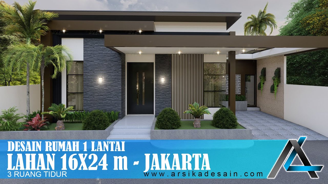 DESAIN RUMAH 16 X 24 METER I JAKARTA – DESAIN RUMAH MINIMALIS MODERN#jasaarsitek #jasadesain