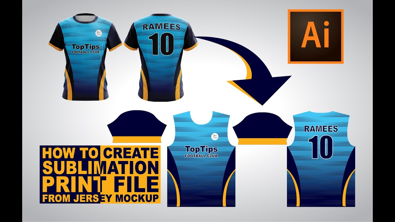 Creating Sublimation Print File From a Jersey Mockup | Adobe Illustrator Tutorials