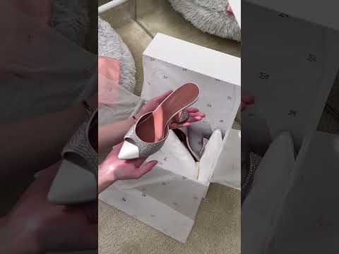 unboxing - amina muaddi crystal mules 💎✨🤍 #shorts #aminamuaddi