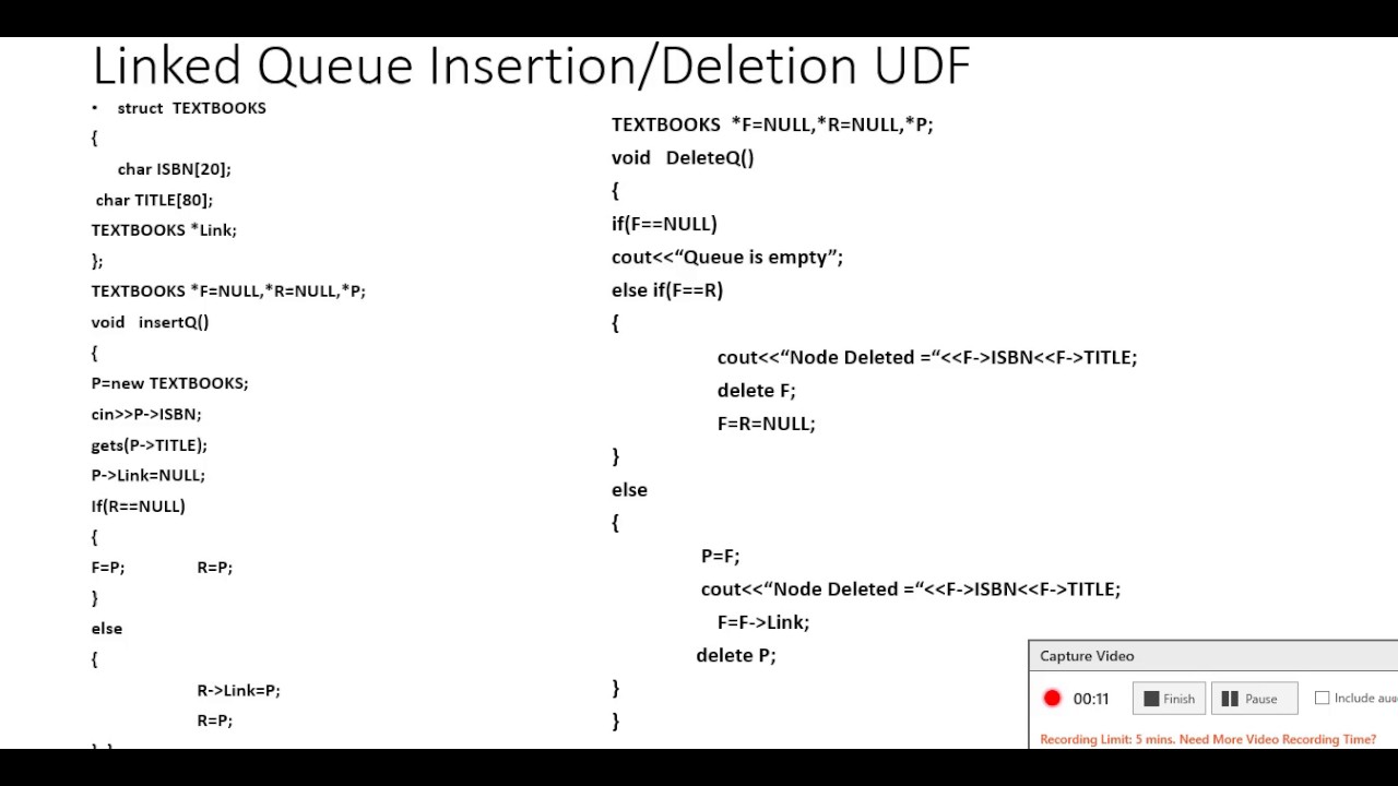 stack queue code presentation