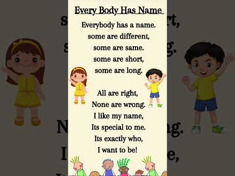 Everybody Has A Name | English Poem for Kids | Poem in English for Kids | Poems | Kids Poems π¦π§