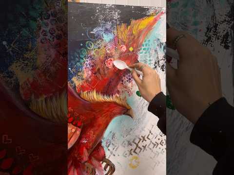 A painting done in 3 years 😅 Painting with objects !  #artwork #animalart #artists #paintings